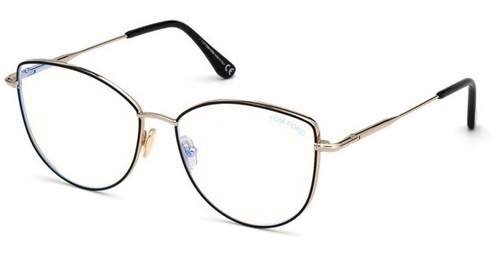 ARMAÇÃO TOM FORD FT5667-B_55005 DOURADO E PRETO PAR21064
