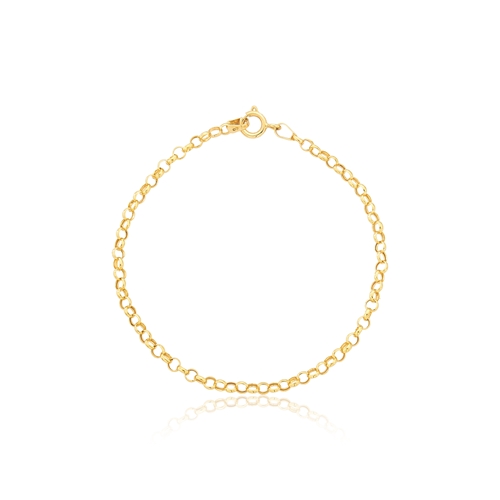 Pulseira feminina em ouro 18k Elos Portugueses Coliseu 18cm.