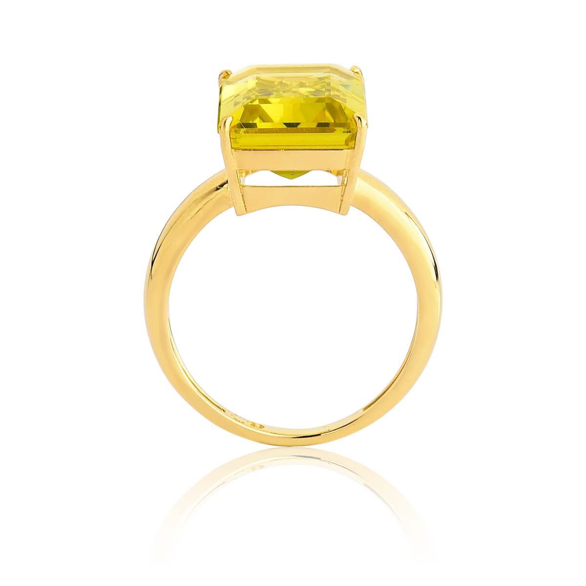 Anel gema retangular de Green gold ouro 18k Genuine Coliseu