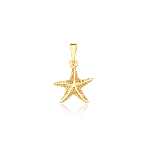 Pingente Estrela do Mar Dourado prata 925 Coliseu For me