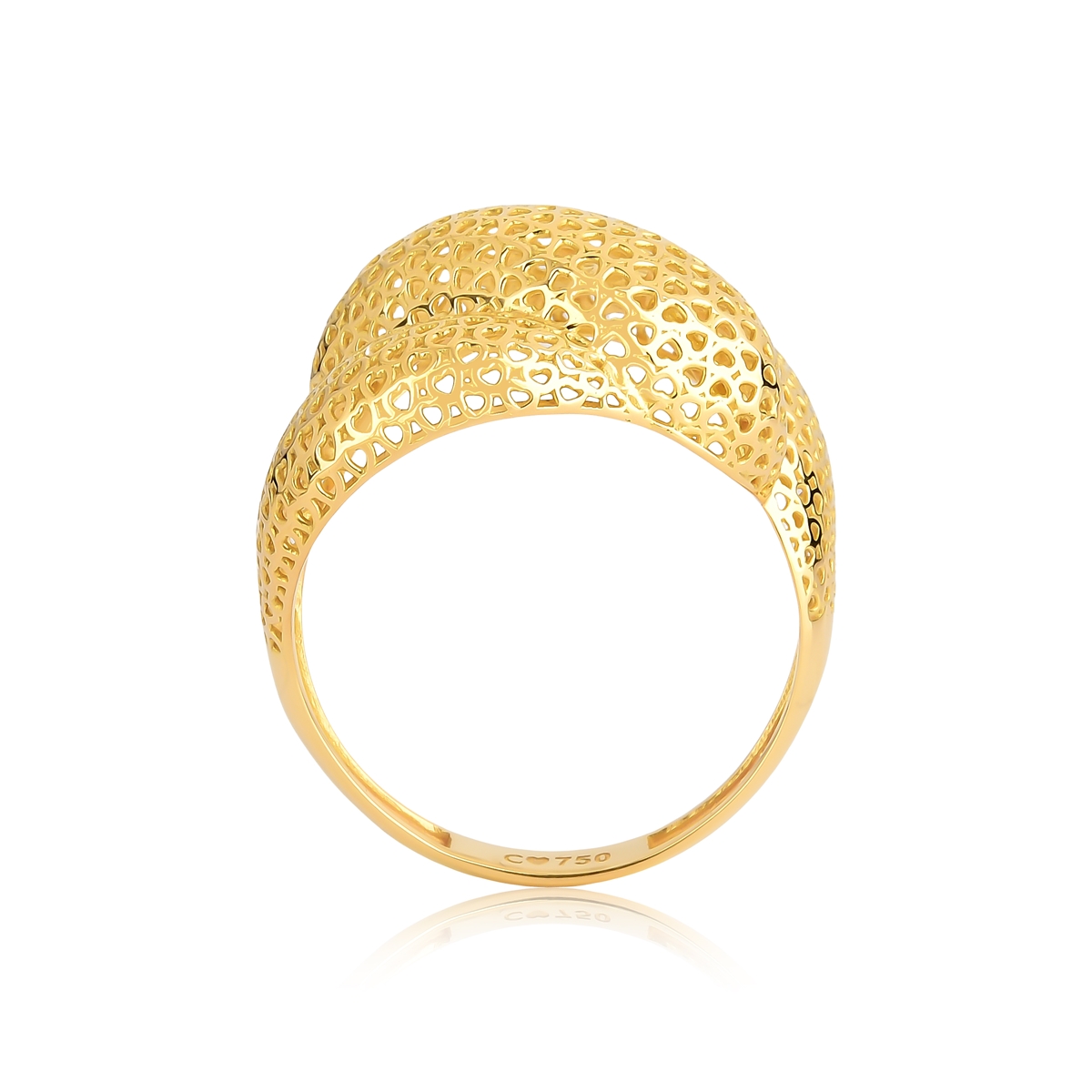 Anel gomos filigrana de corações ouro 18k Coliseu