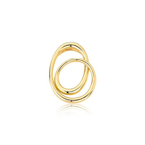 Pingente espiral oval vazado ouro 18k polido Coliseu