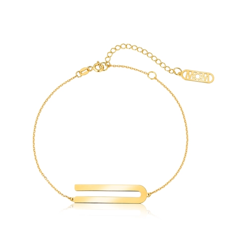 Coliseu pulseira de elos ouro 18k letra "U" monograma Wow Mom