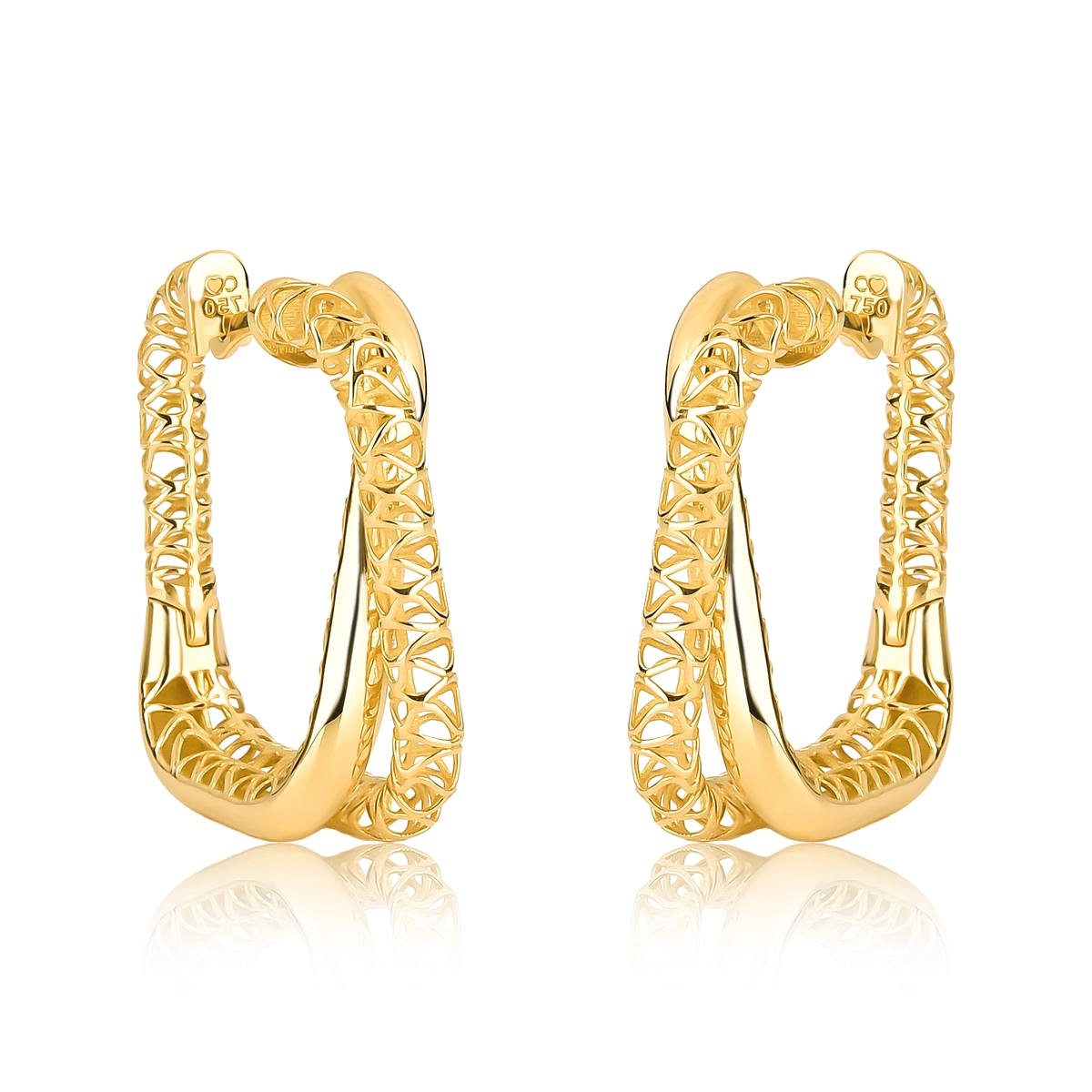 Coliseu brinco Quadraè filigrana argola ouro 18k aros cruzados - Brinco ...