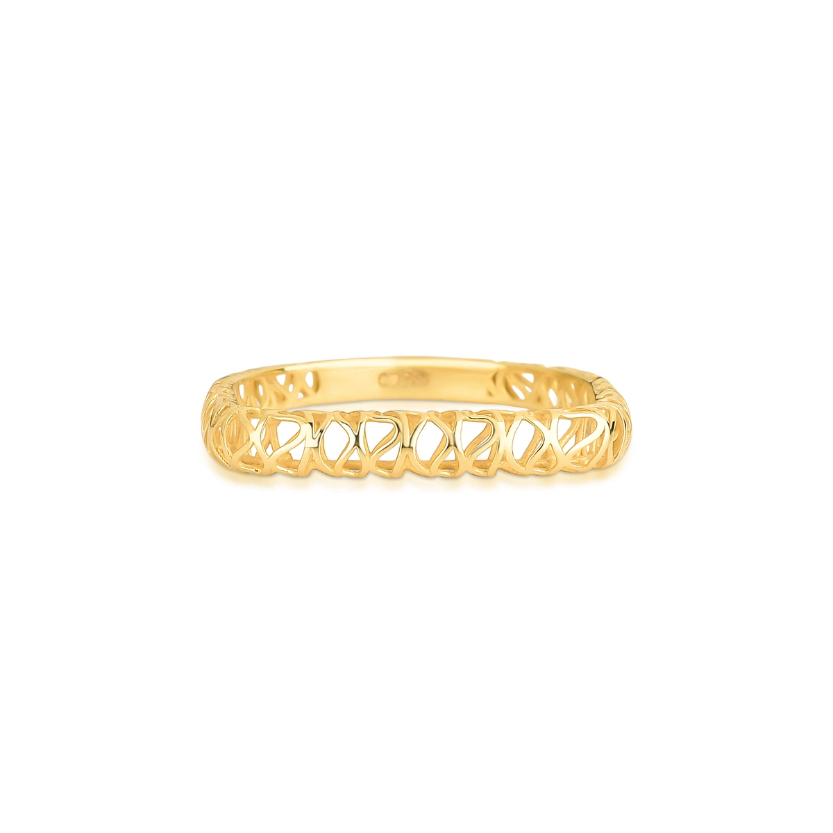 Coliseu anel Quadraè filigrana ouro 18k aro tubular quadrado - Anel ...