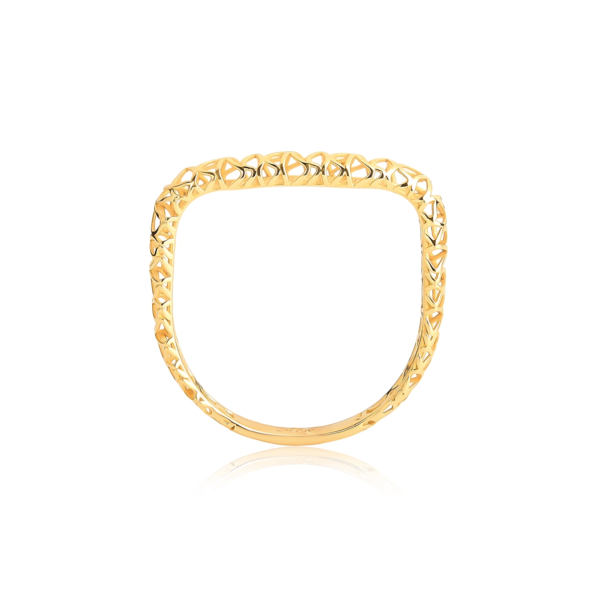 Coliseu anel Quadraè filigrana ouro 18k aro tubular quadrado - Anel ...